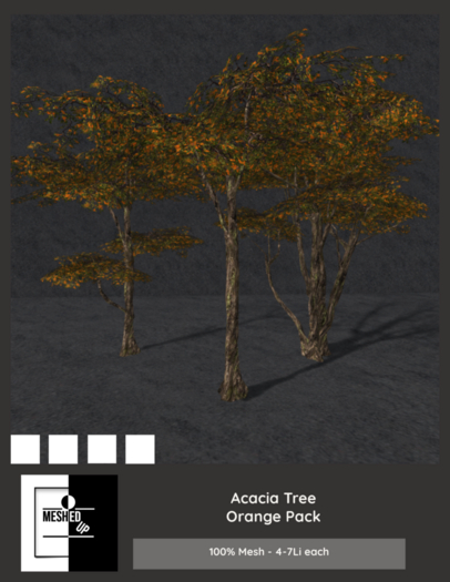 Second Life Marketplace - MeshedUp: Acacia Tree Orange Pack